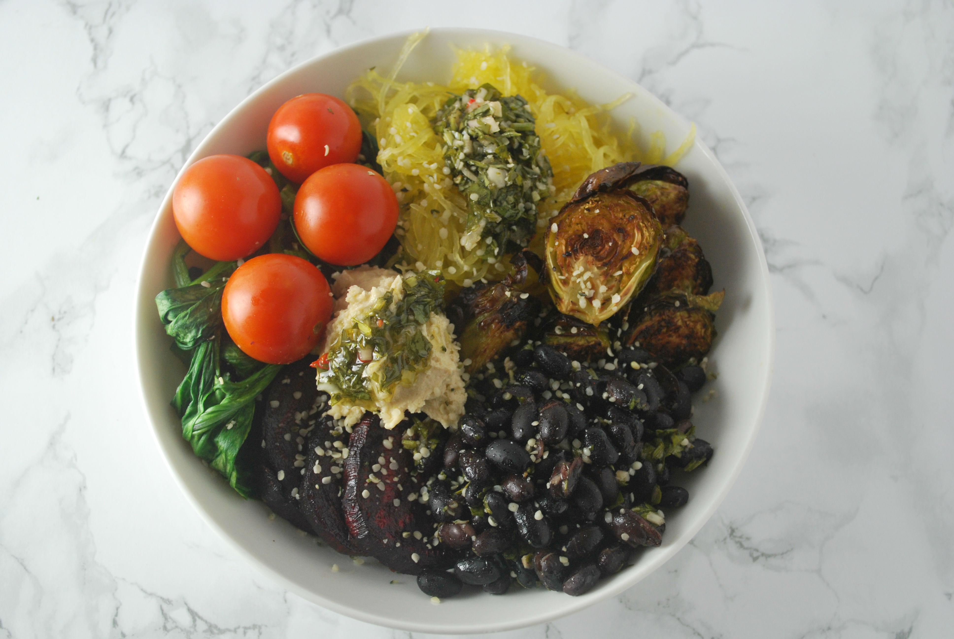Vegan Roasted Winter Vegetable Bowl with Chimichurri - Love and Good Stuff