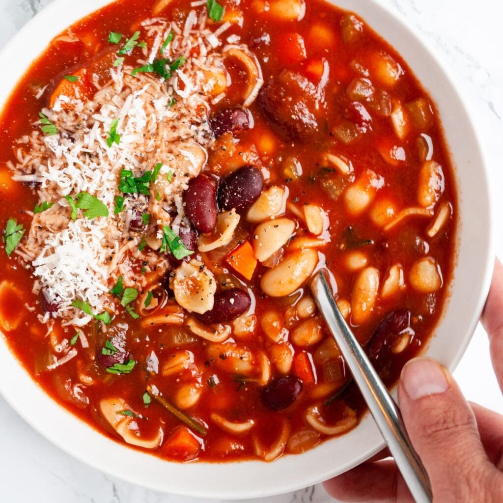 Pasta Fagioli - Pasta and Bean Soup - Love & Good Stuff