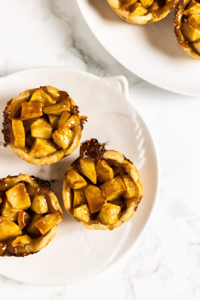 Mini Apple Tarts with Salted Caramel Drizzle - Love & Good Stuff